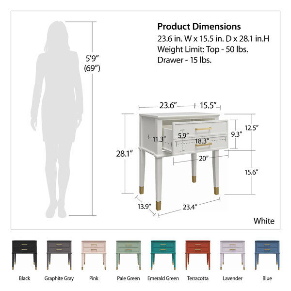 Westerleigh nightstand white store